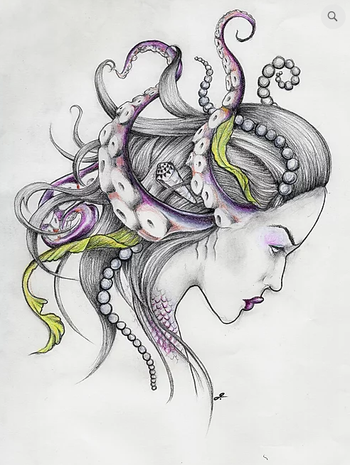 Lady Octopus Print | Lady Octopus Tattoos